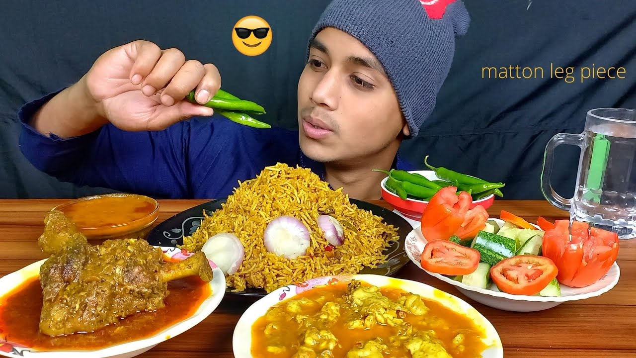 SPICY CHICKEN MATKA BIRYANI।MUTTON LEG PIECE WITH MATTON FAT।BIG BITE ...