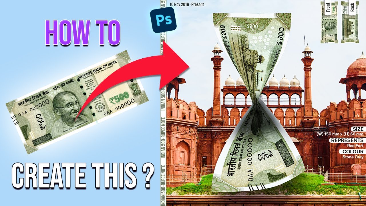 How to create this amazing FOLD MONEY effect in PHOTOSHOP - YouTube