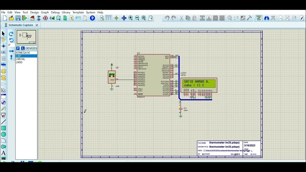 Tugas Mikrokontroller 2 Rangkaian ADC menggunakan sensor LM35 - YouTube