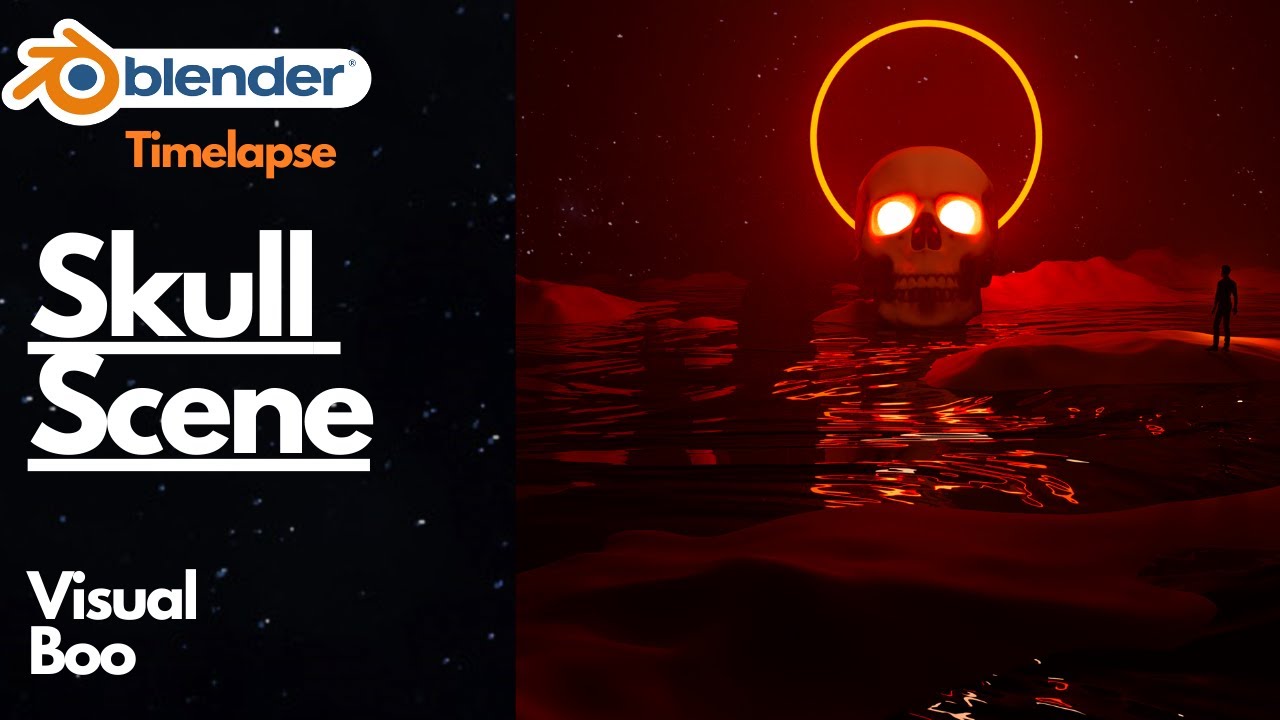 Create this skull scene in blender. timelapse tutorial - YouTube