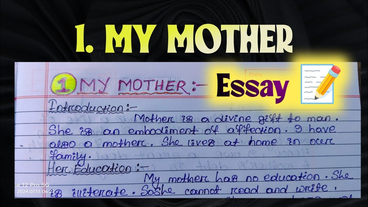 My Mother !! Easy Essay On "My Mother" !! Essay Writing !! My Mother ...