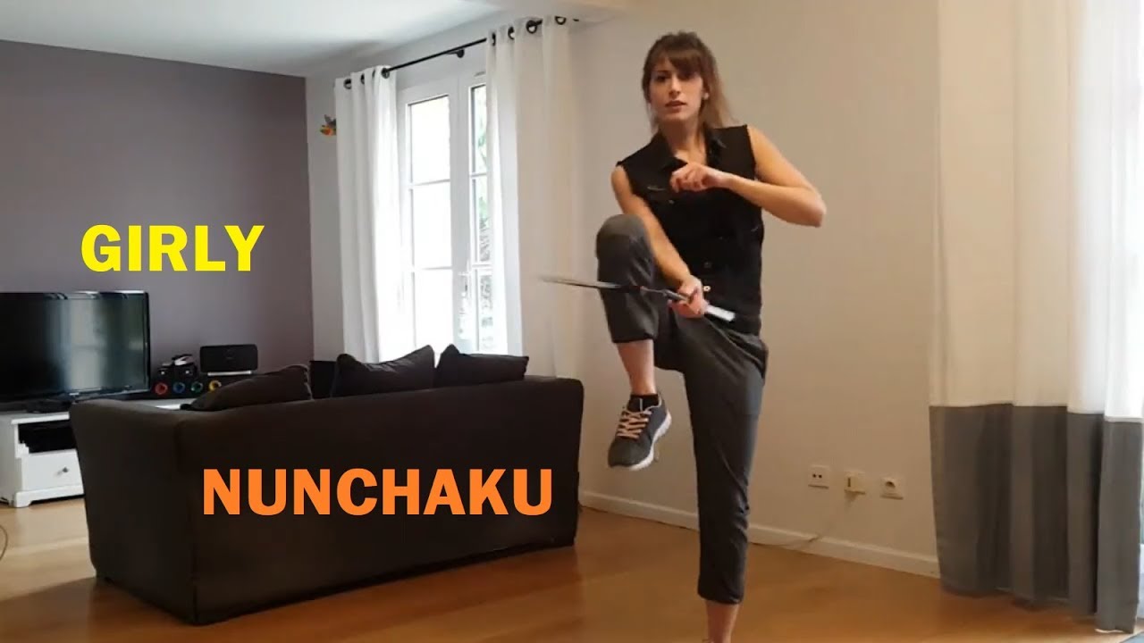 Girl dancing with Nunchucks - YouTube