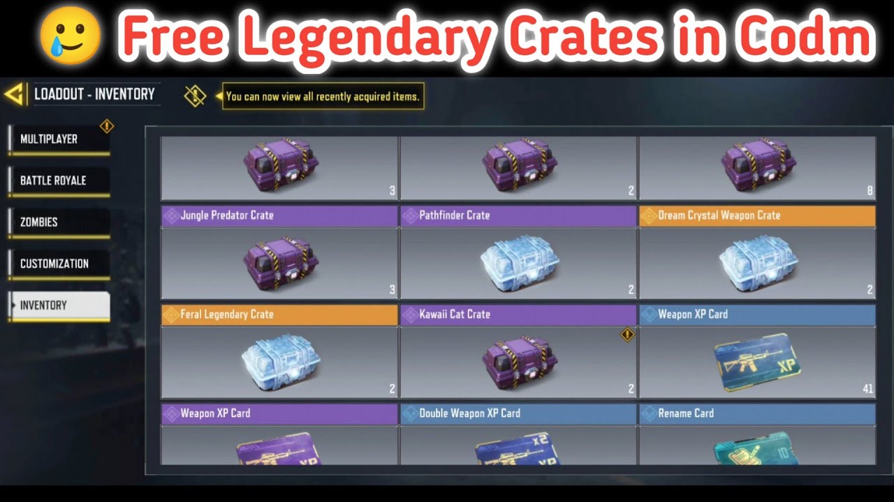 *Free* 🥲 Free Legendary Crates in Codm 2022 - YouTube