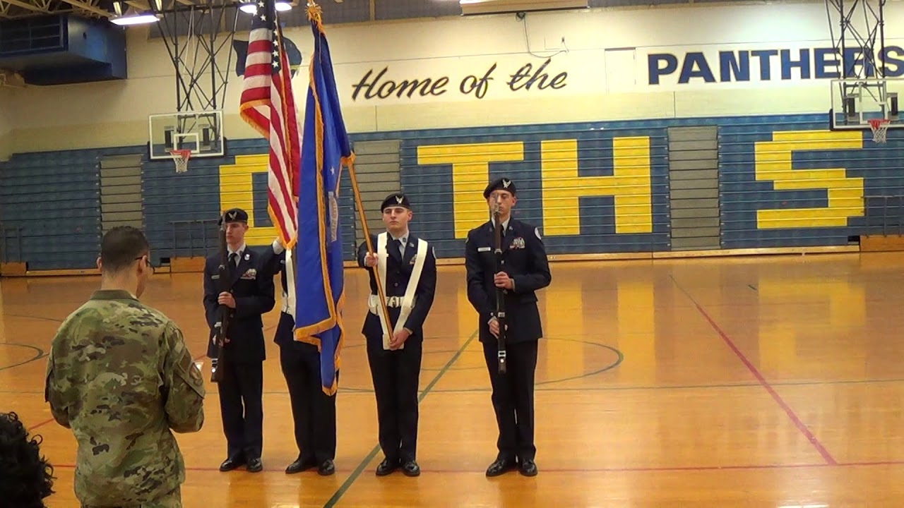 OTHS AFJROTC Competition Color Guard - YouTube