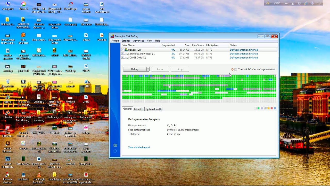 How To Defrag Windows 7 Hard Drive Quickly - YouTube