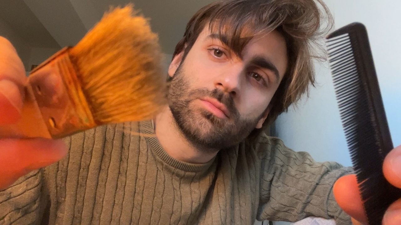 ASMR Deep Face Brushing & Combing (INTENSE Scalp Massage) - YouTube