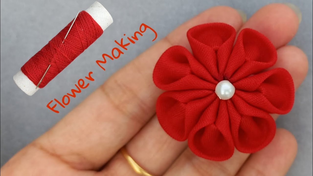 DIY: How to make an adorable fabric rose flower ~ in just 4 minutes ...