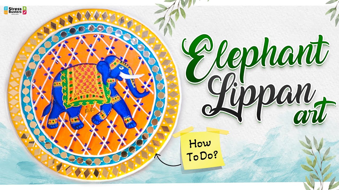 DIY Elephant Lippan Art Wall Decor | Mud And Mirror Work | Full ...