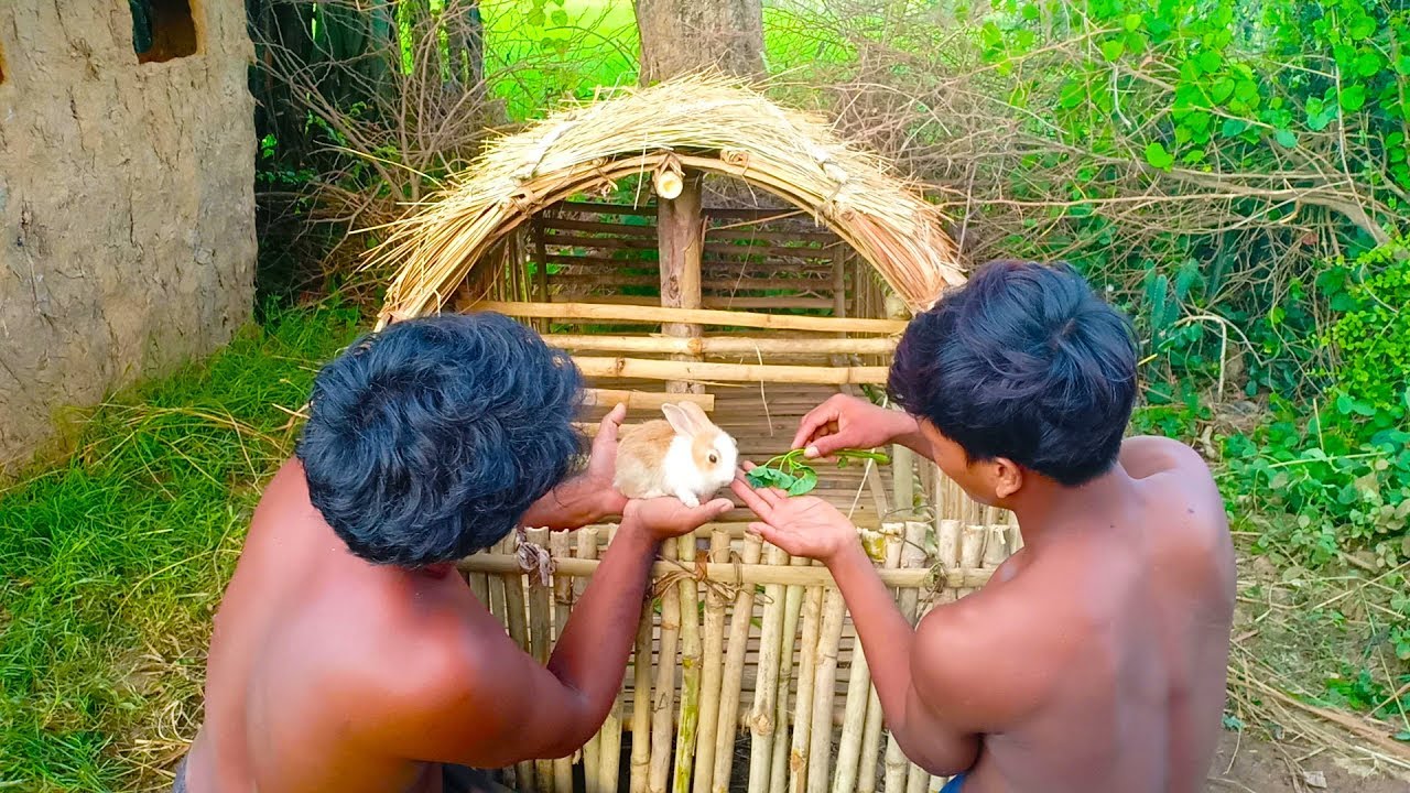 Build Rabbit House Using Bamboo - YouTube