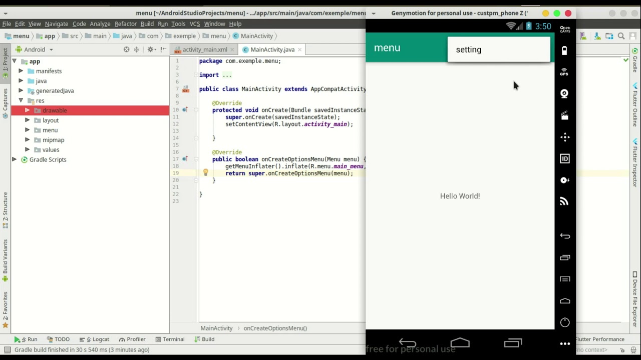 Options Menu Android Studio Tutorial - YouTube