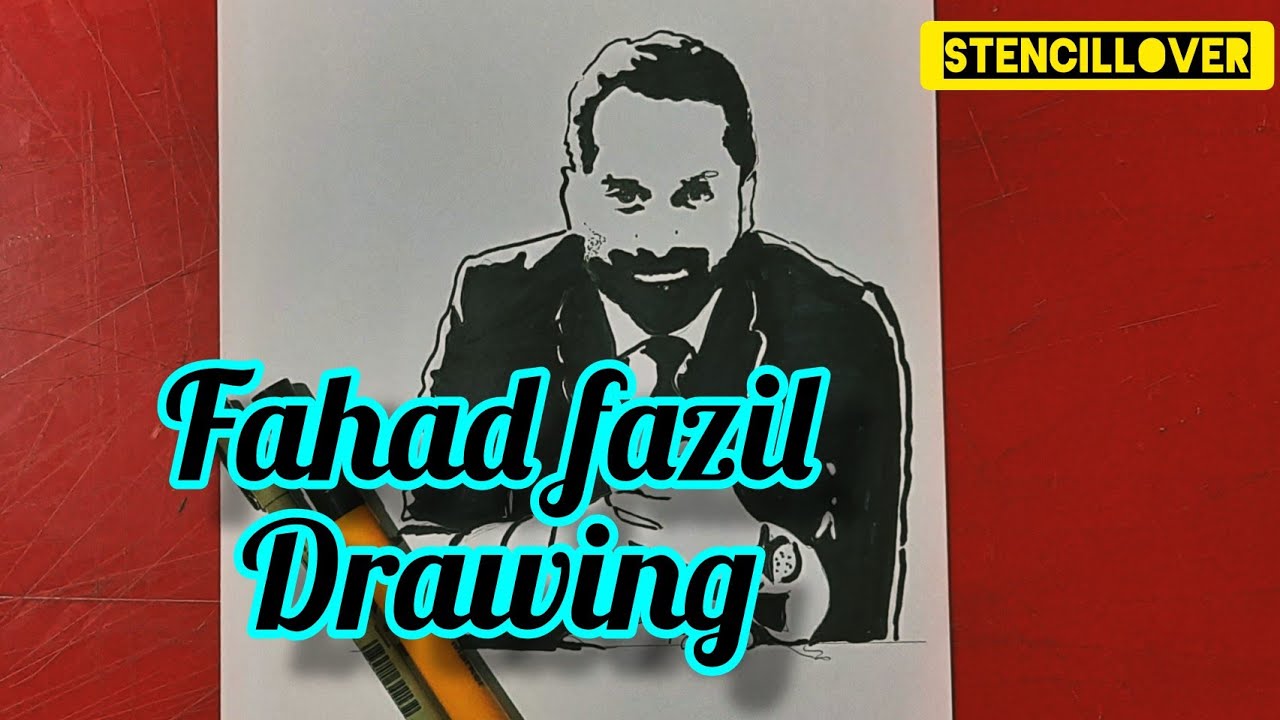 Fahad Fazil Stencil Drawing 🖊️ ️🌹 - YouTube