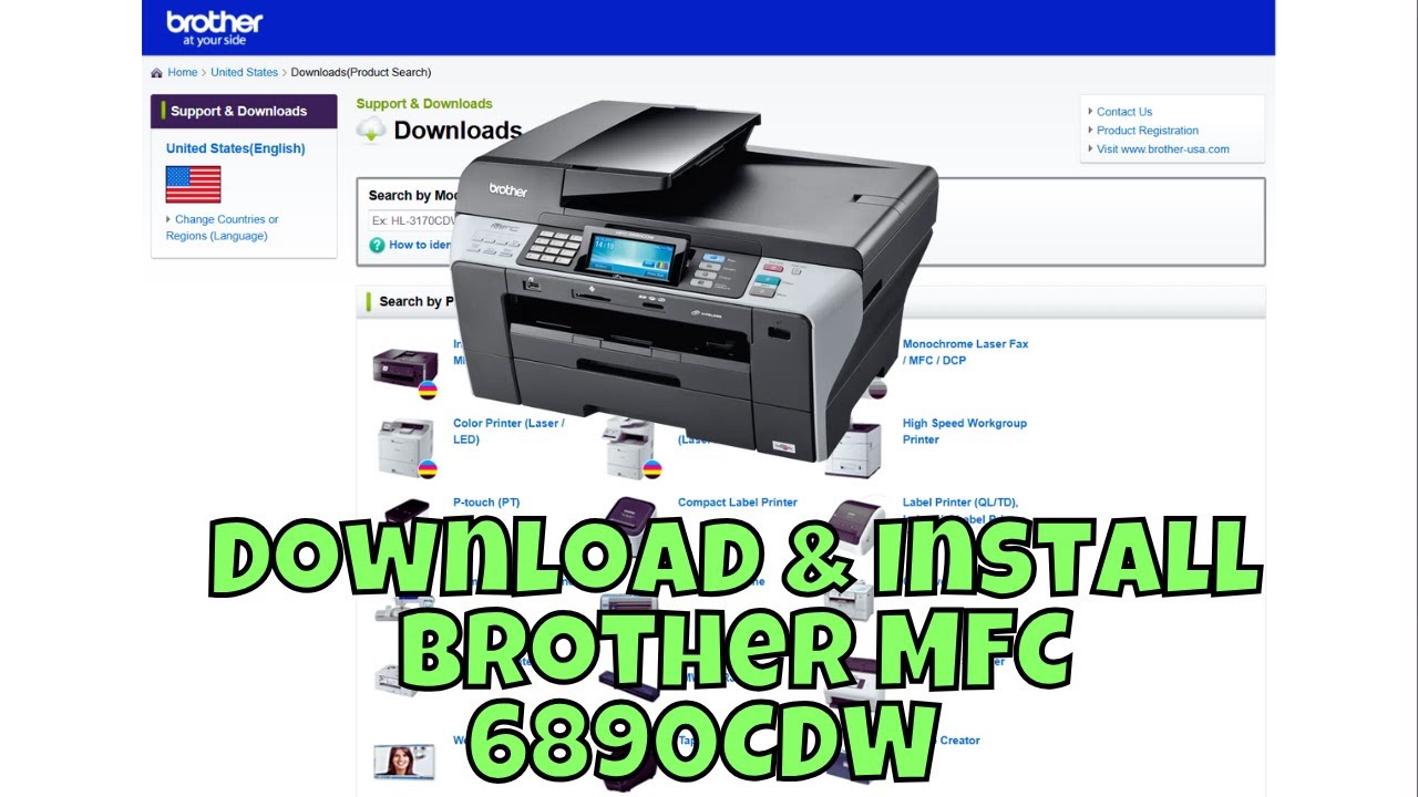 How To Download & Install Brother MFC 6890CDW Printer Driver in Windows ...