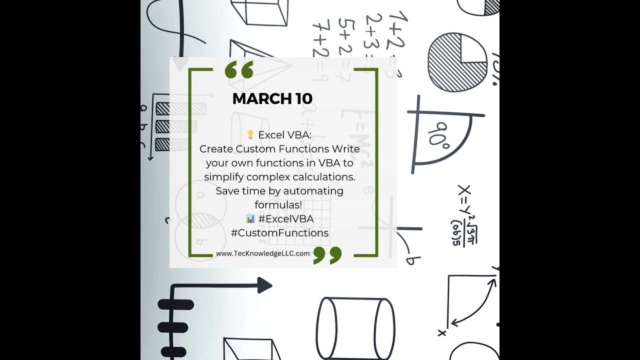 💡 Excel Vba Create Custom Functions 📊 Excelvba Customfunctions Youtube