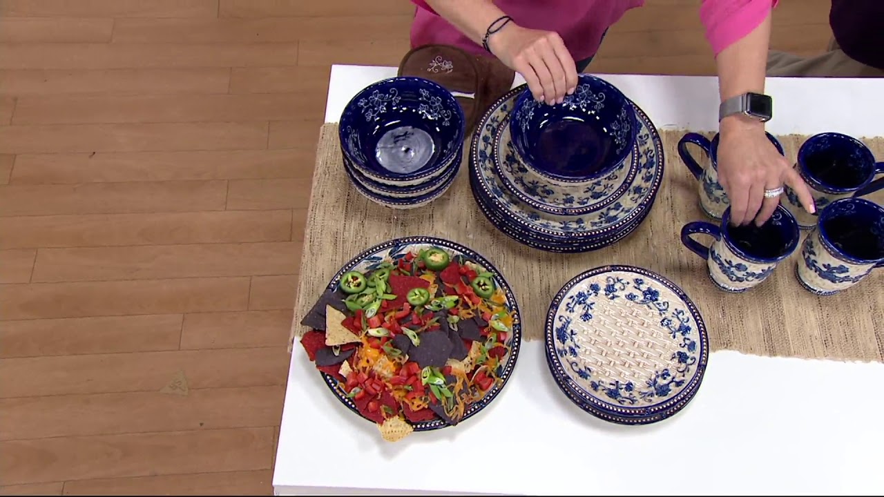 Temp-tations Basketweave 16-pc Dinnerware Set on QVC - YouTube