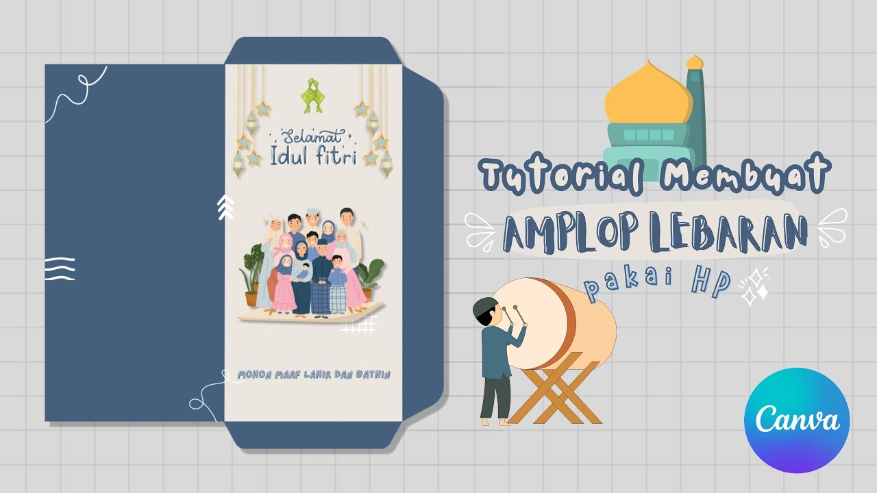 TUTORIAL MEMBUAT DESIGN AMPLOP LEBARAN DI HP 2024 | CARA MEMBUAT DESIGN ...