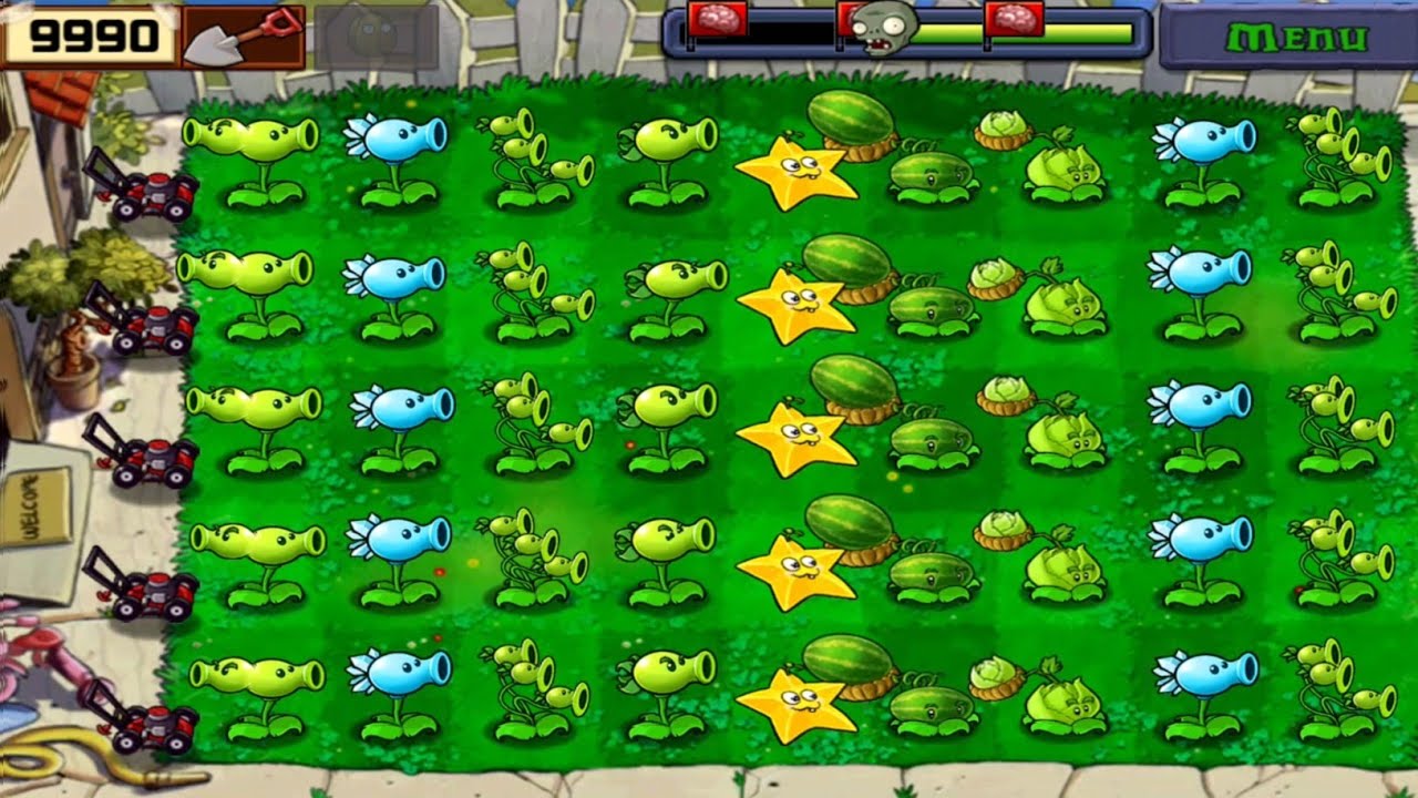 Plants vs Zombies | pvz gameplay | day level 9 completed | pvz gameplay ...