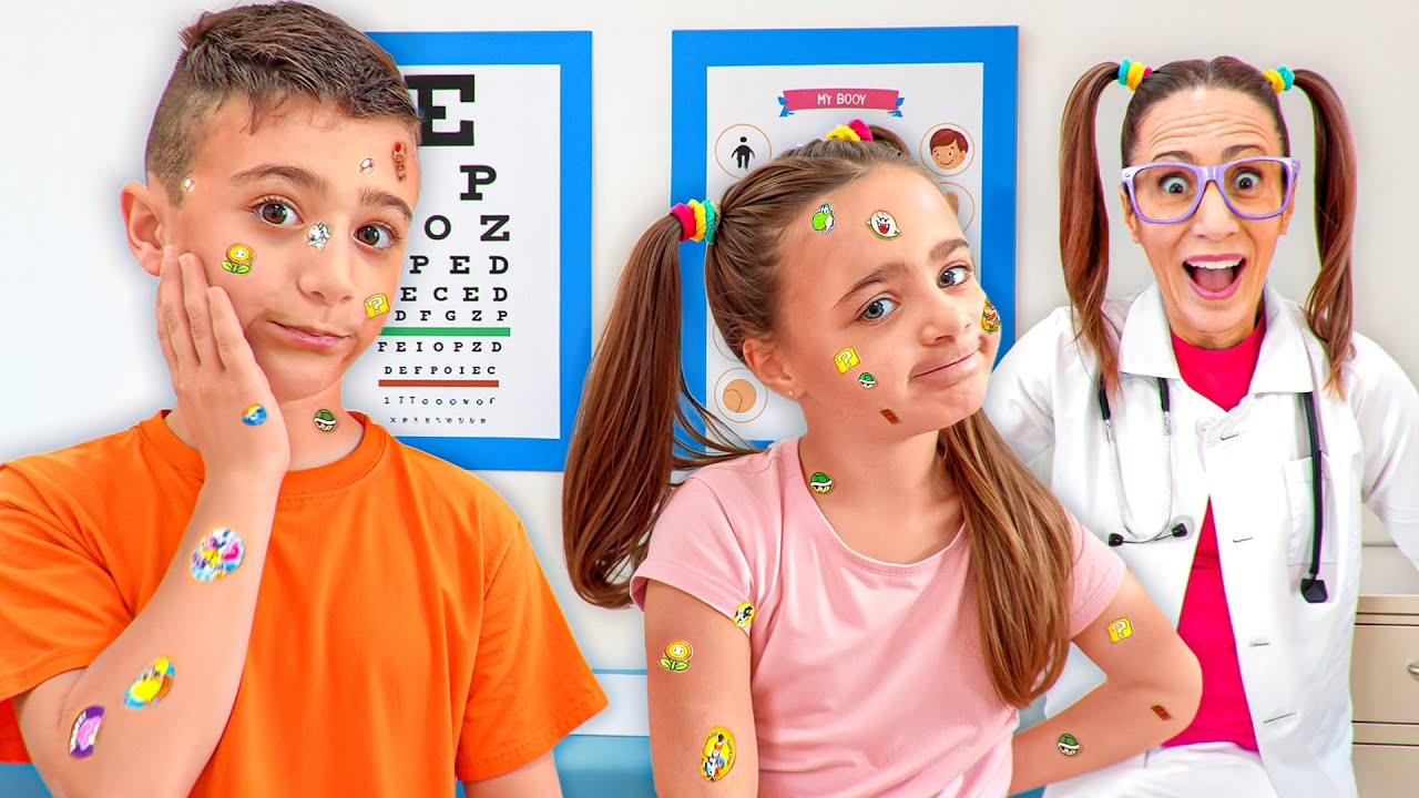 Matteo and Gabriella have the Sticker Pox | DeeDee to the Rescue - YouTube