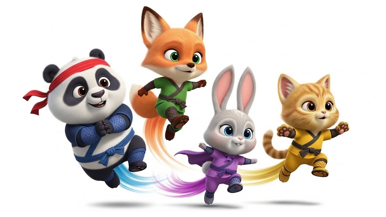 Swish-Swish Ninjas! 🥷 | Cute Ninja Song for Kids | 3D Disney-Style ...
