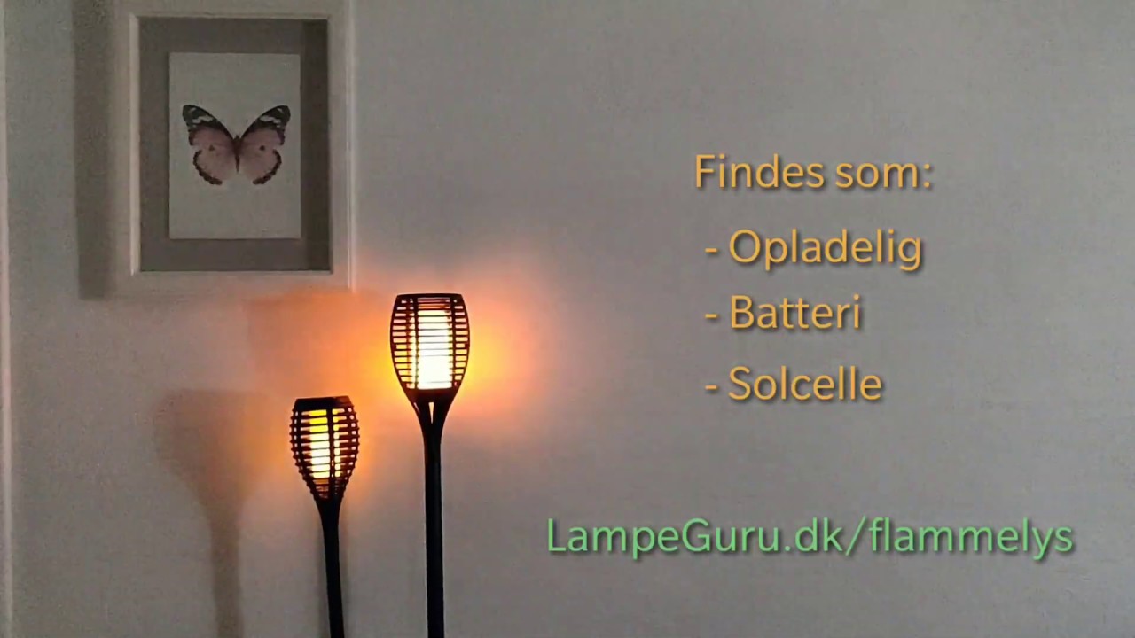 LED fakler med solcellelys som ligner ild - YouTube