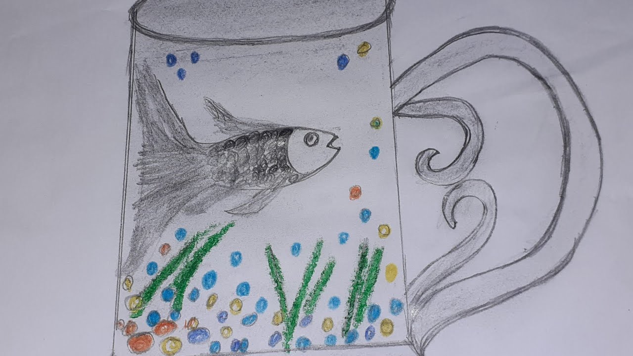 How to drawing making with mog fish aquarium draw. - YouTube