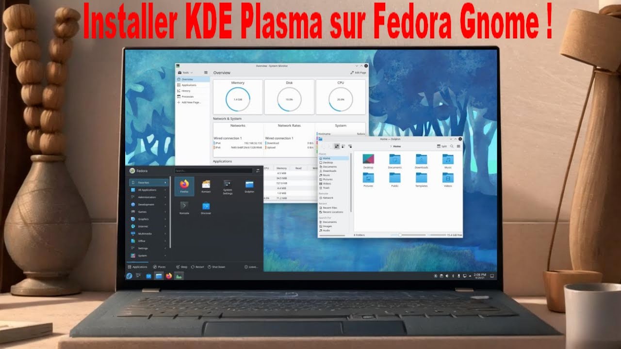 Linux, installer KDE plasma sur une Fedora Gnome - YouTube