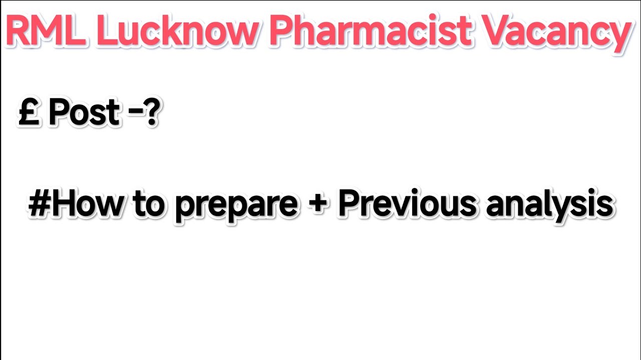 RML Lucknow Pharmacist Previous year paper Analysis - YouTube