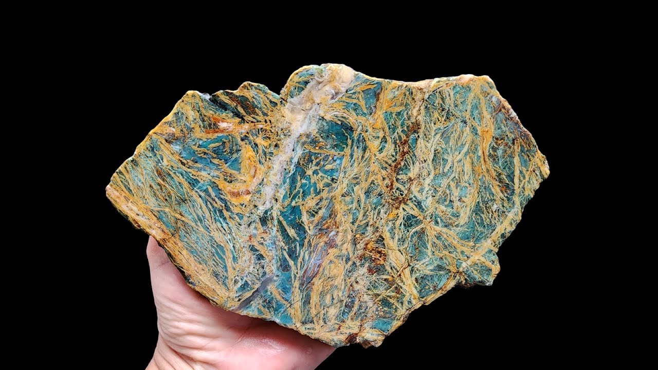 Rare Chrysocolla Slab - Collectible Rough Rock - YouTube