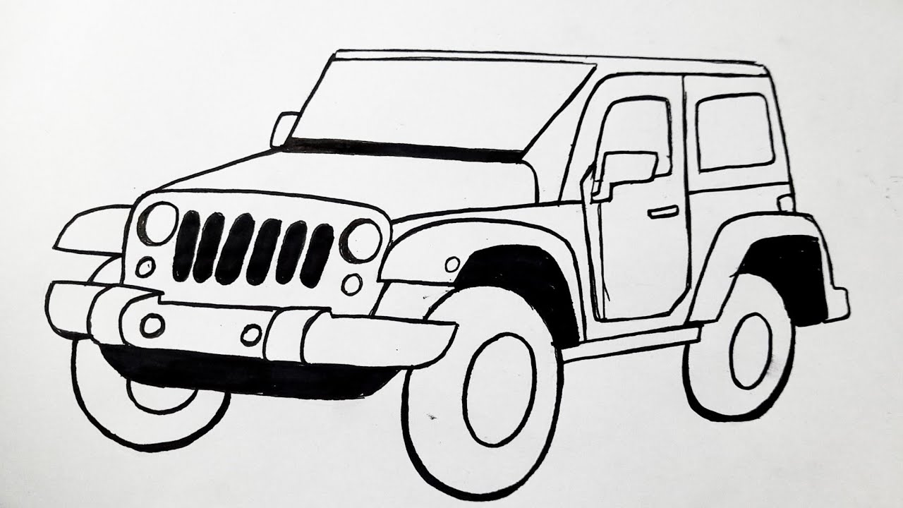 How To Draw A a Jeep Car || Easy Drawing - YouTube