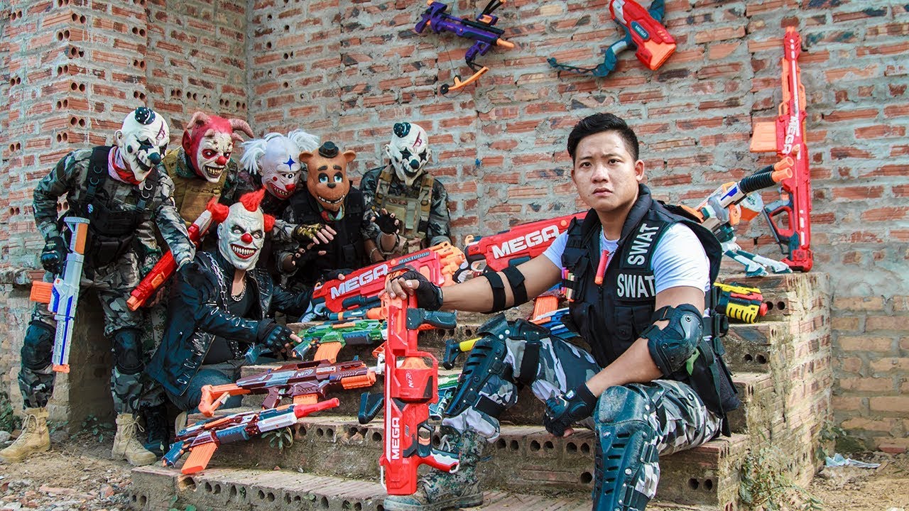 LTT Films : Special Task SWAT Warriors Nerf Guns Fight Satan Mask Gang ...