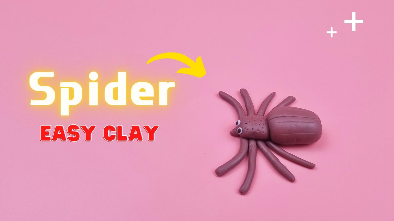 How to make clay Spider easy ️ Crayola Model Magic Spider 😊 polymer ...