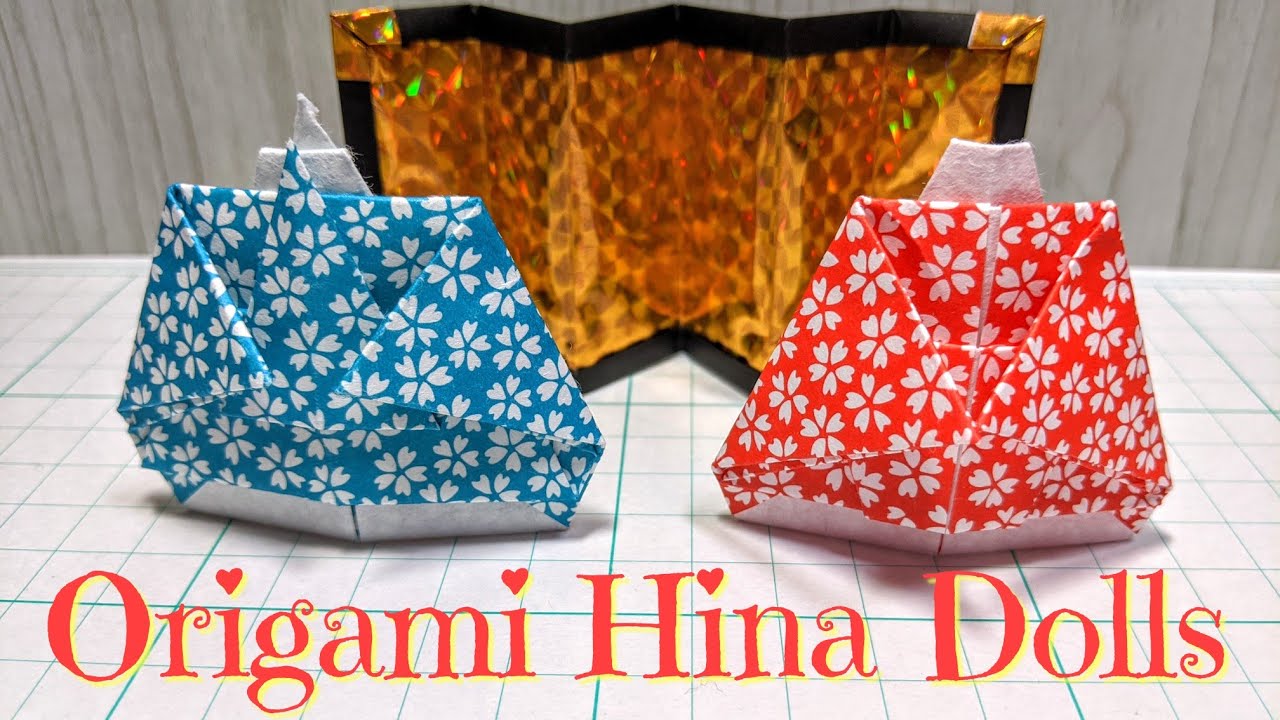 【Origami】How to make a easy origami Hina Dolls/paper Hina Dolls - YouTube
