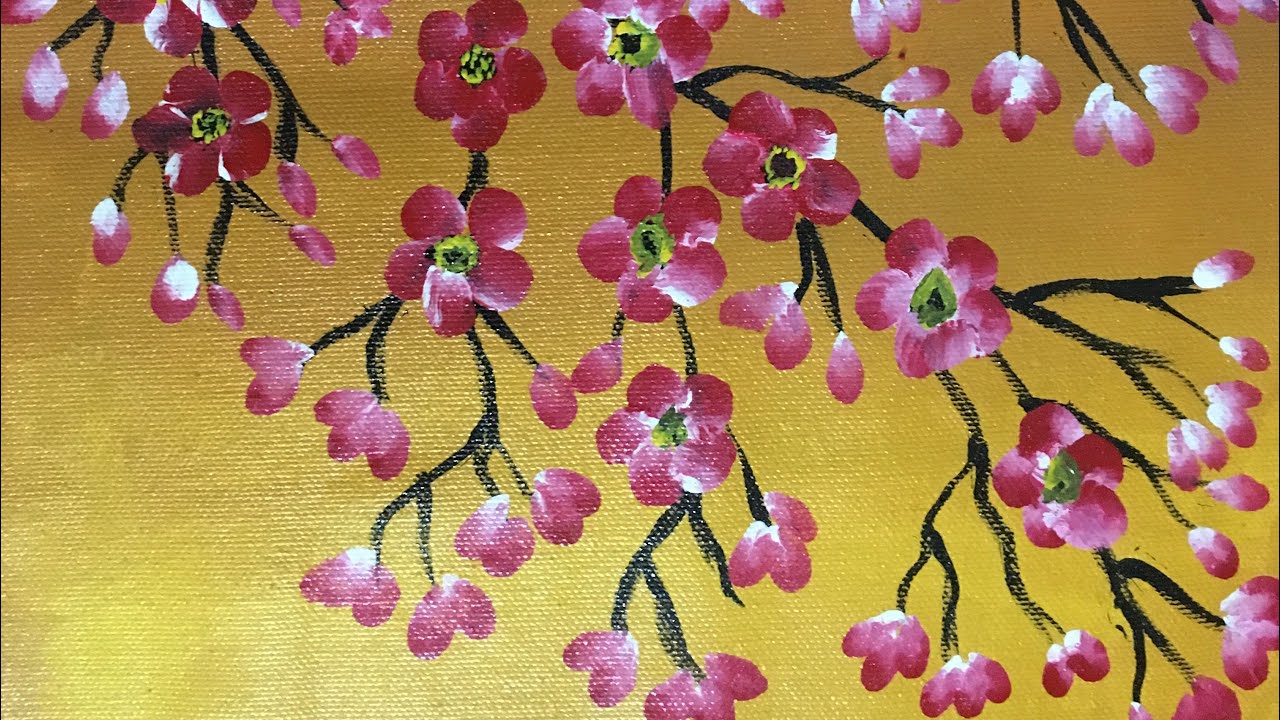 step by step acrylic tutorial for beginners flowers - YouTube