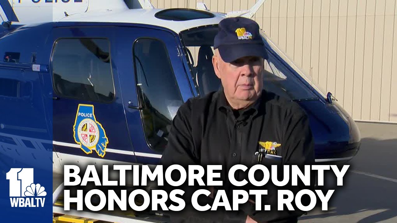 Police honor WBAL's Roy Taylor for aviation unit he helped create - YouTube