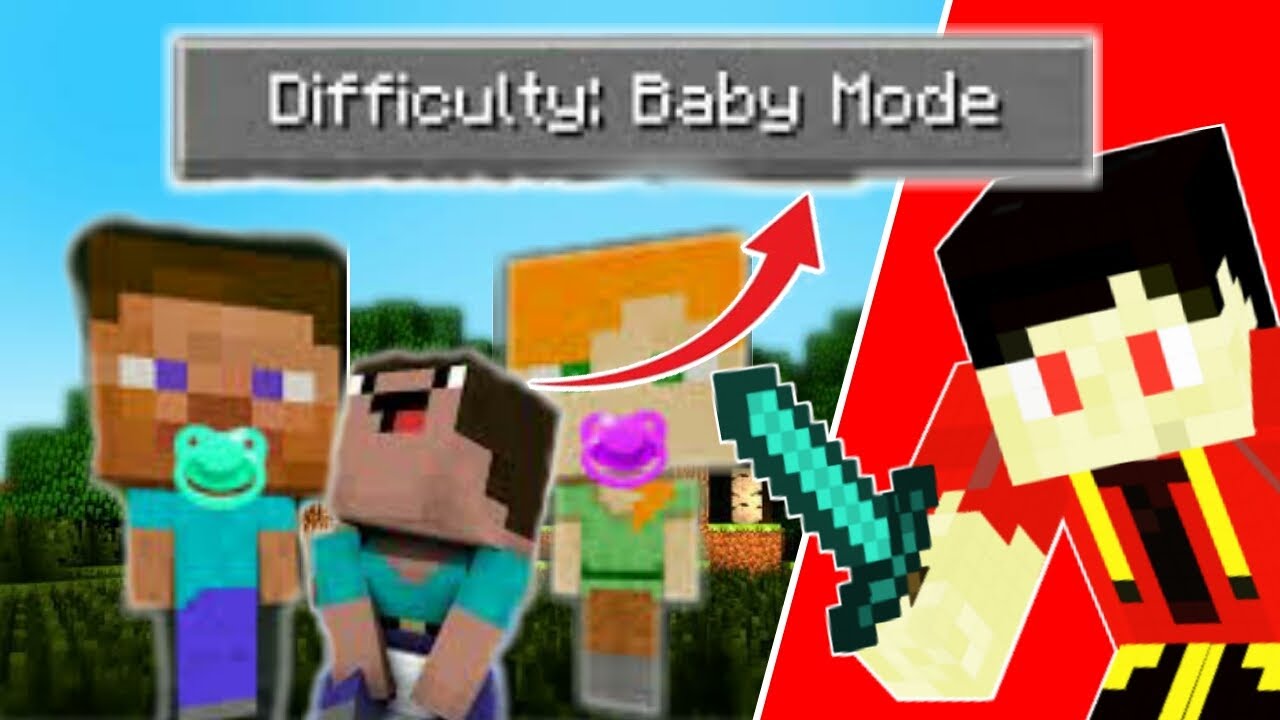 BEATING MINCRAFT IN BABY MODE || EASY !! - YouTube