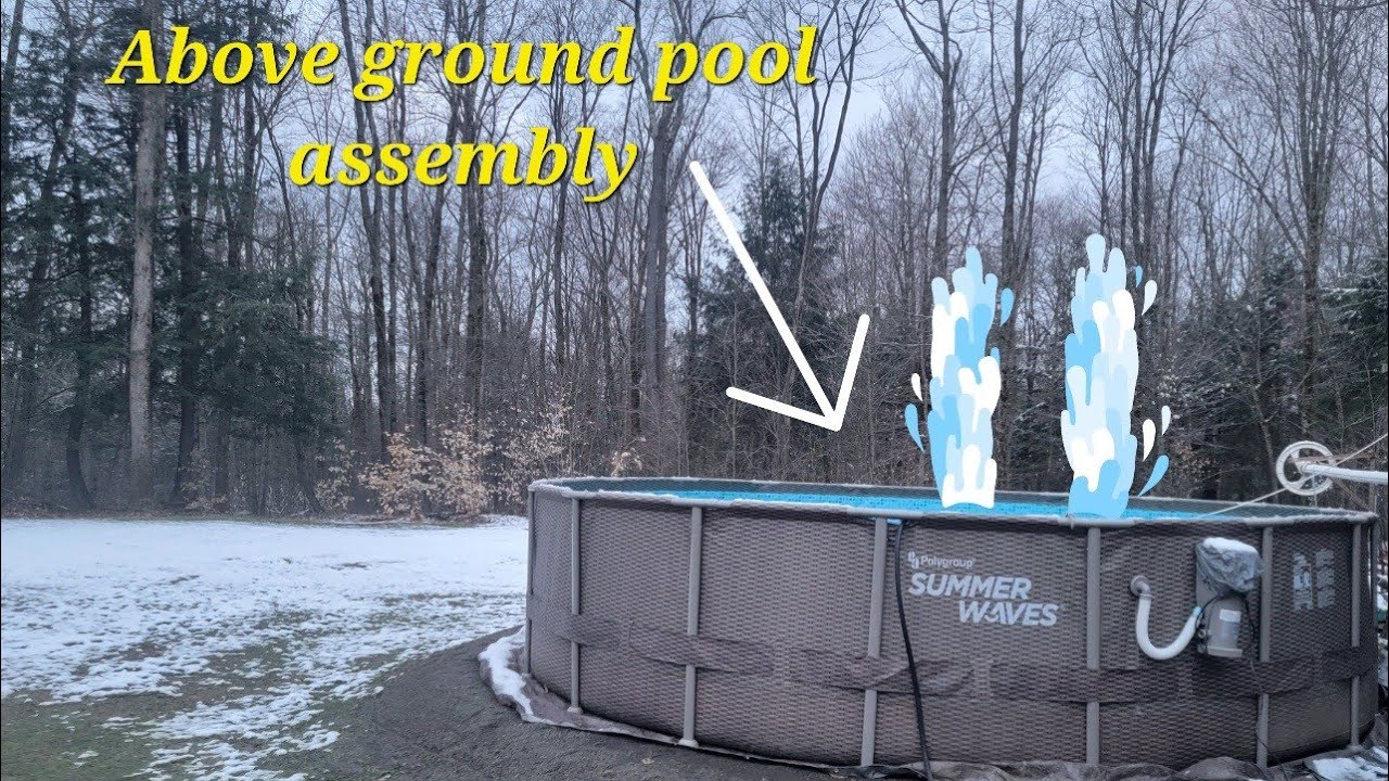 Assembling our Summer Waves above ground pool - YouTube