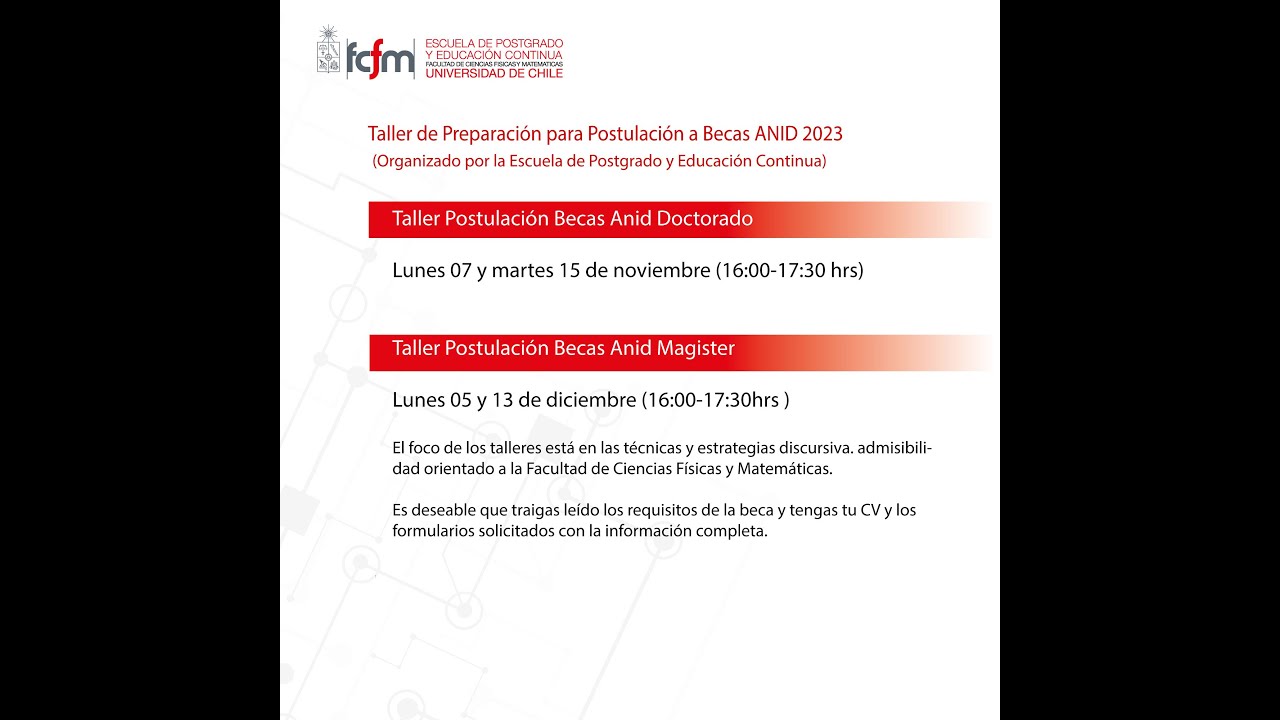 Taller postulación Becas ANID DOCTORADO, proceso 2023 - YouTube