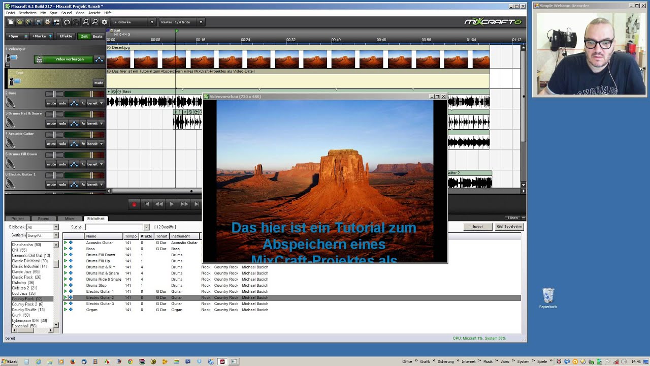 Tutorial: Videos mit Mixcraft 6 abspeichern - YouTube