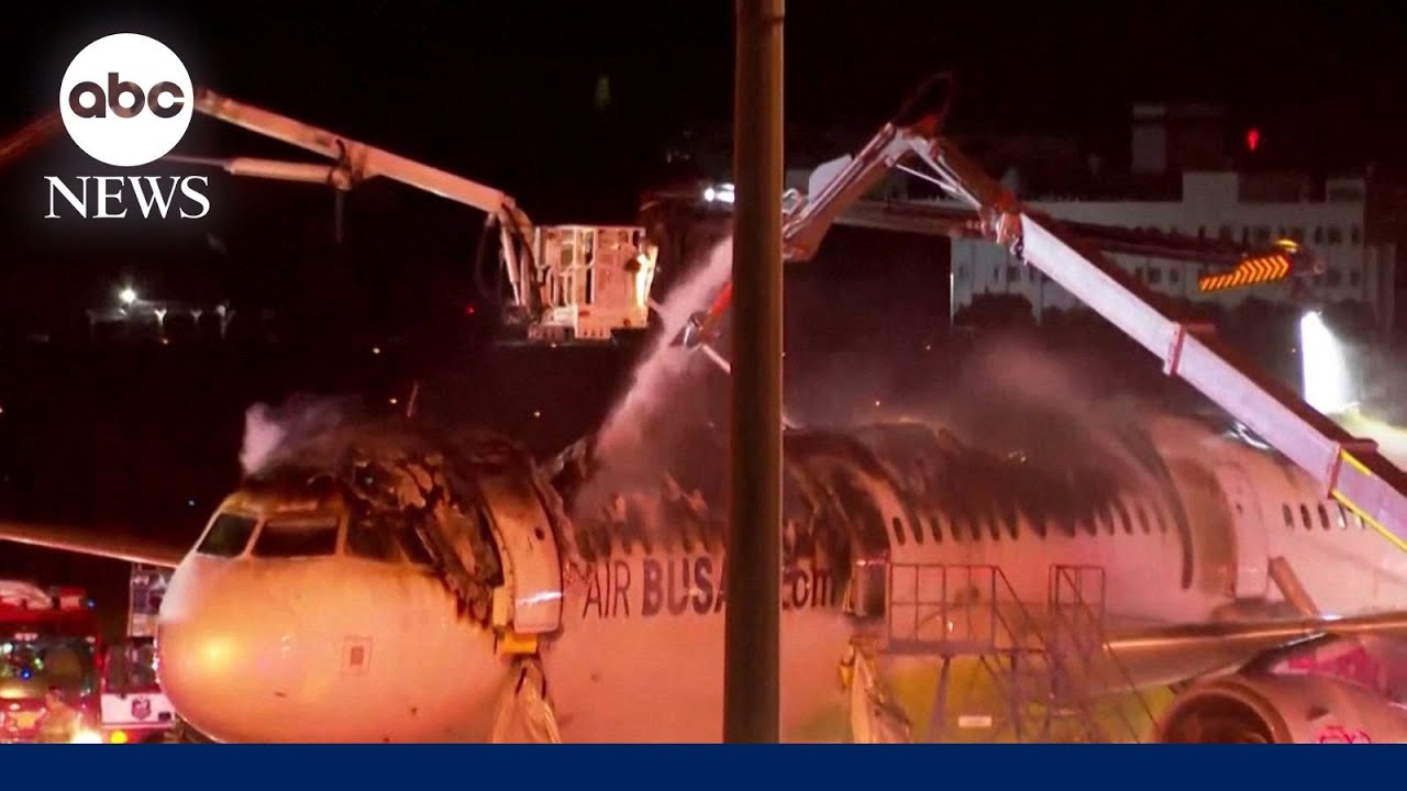 Passengers, crew escape as plane catches fire moments before takeoff ...
