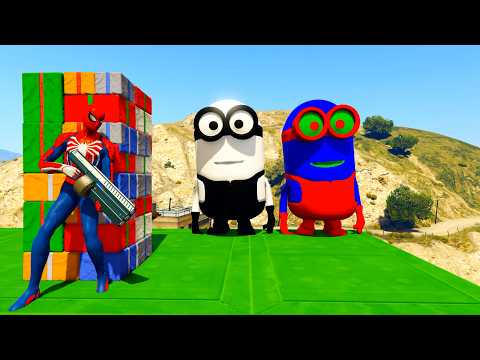 GTA 5 Funny Ragdoll Spiderman vs Blue Minion Epic Episode #109