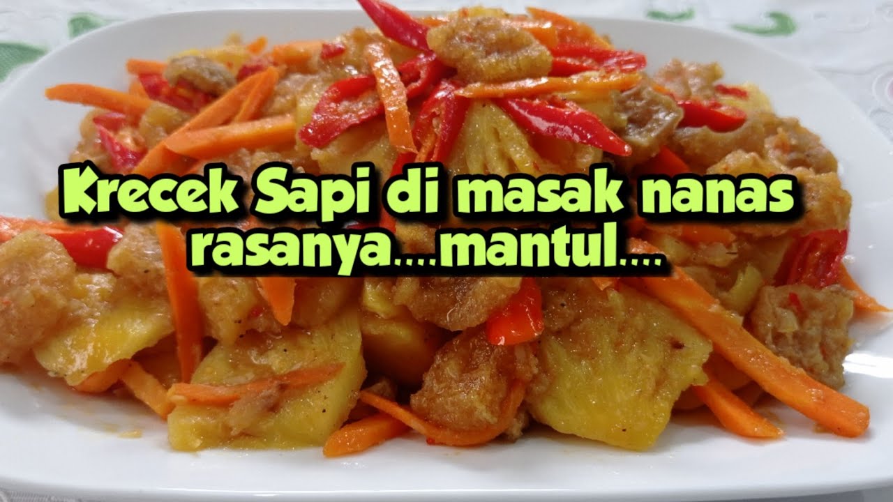 Resep Krecek sapi masak Nanas - YouTube