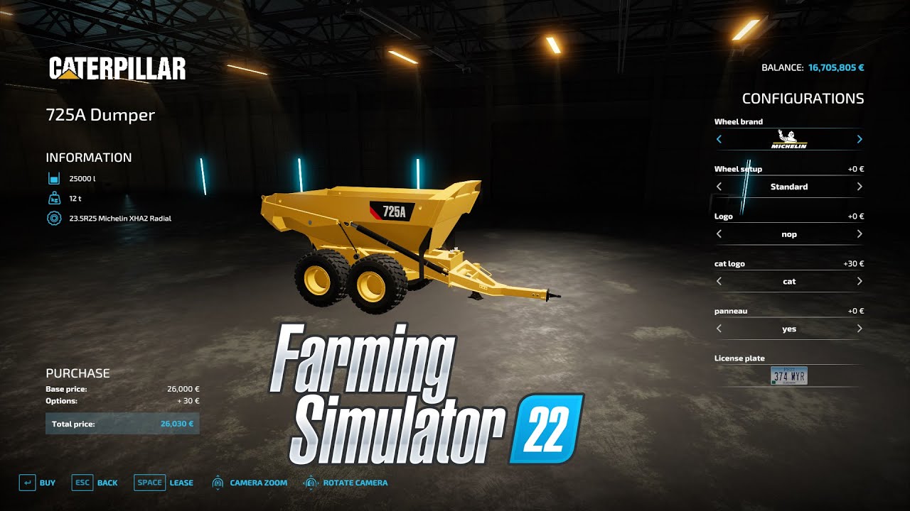 FS22 – Caterpillar 725A Dumper Trailer #Mod - YouTube