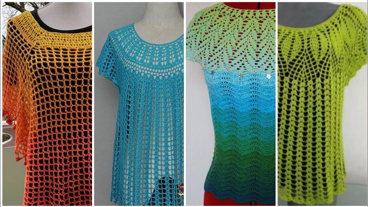 Crochet net Patterns based Beautiful tops/#Summertops - YouTube