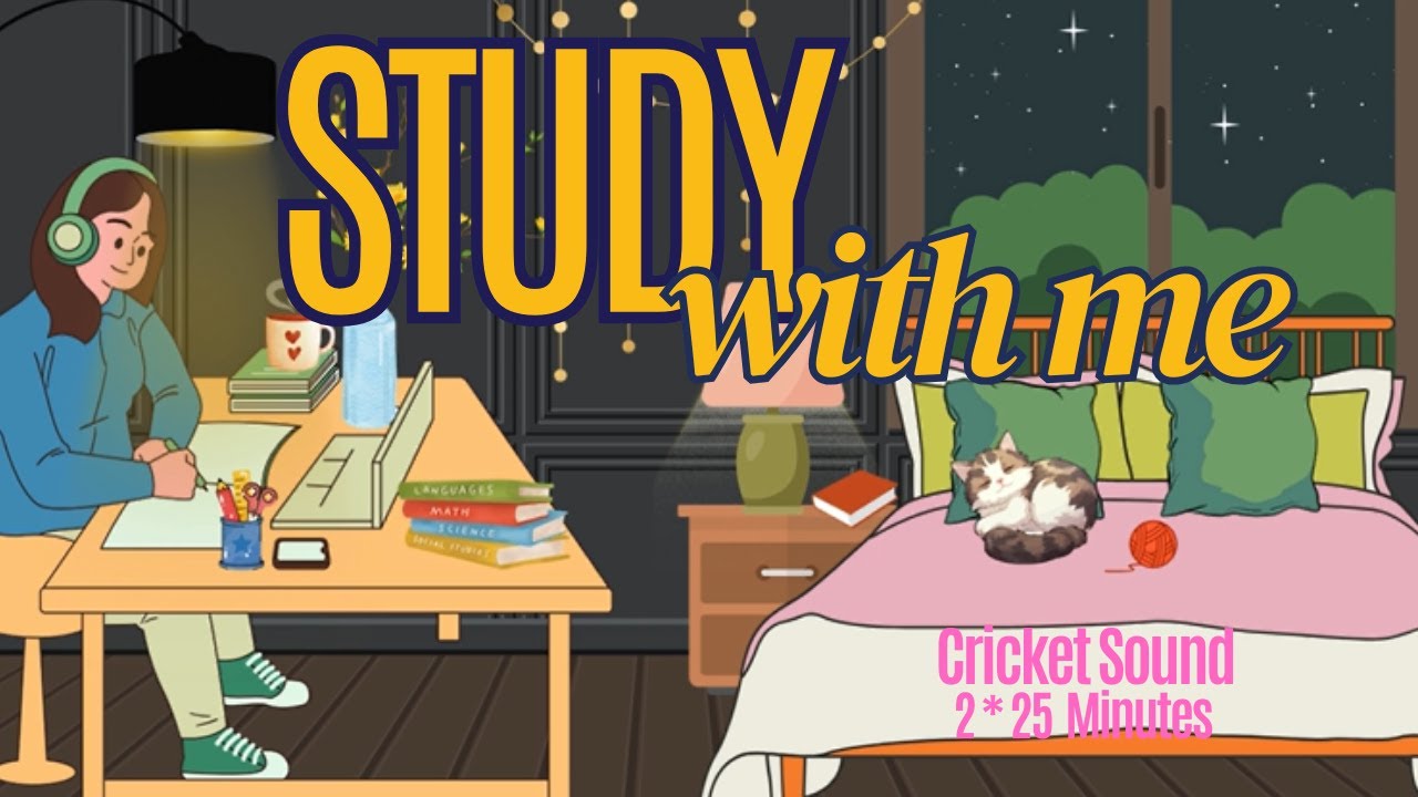 Study With Me | Pomodoro Technique | Tomato Clock | Cricket Sound - YouTube
