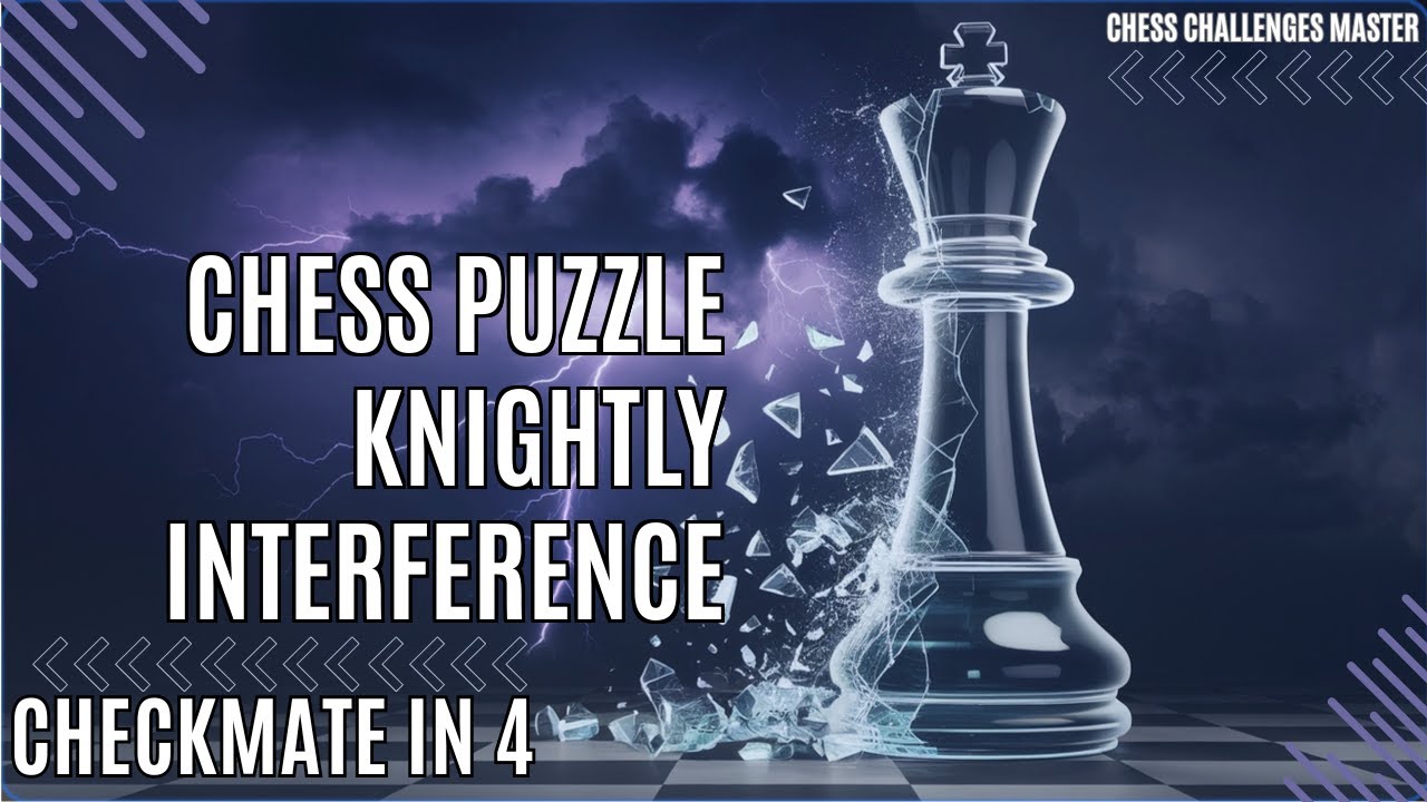 Chess puzzle - Checkmate in 4 - Knightly Interference - YouTube