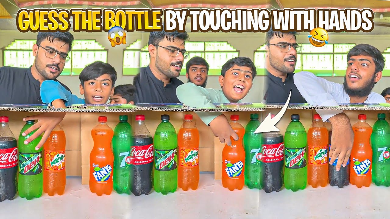 Guess The Bottle By Touching With Your Hand - YouTube