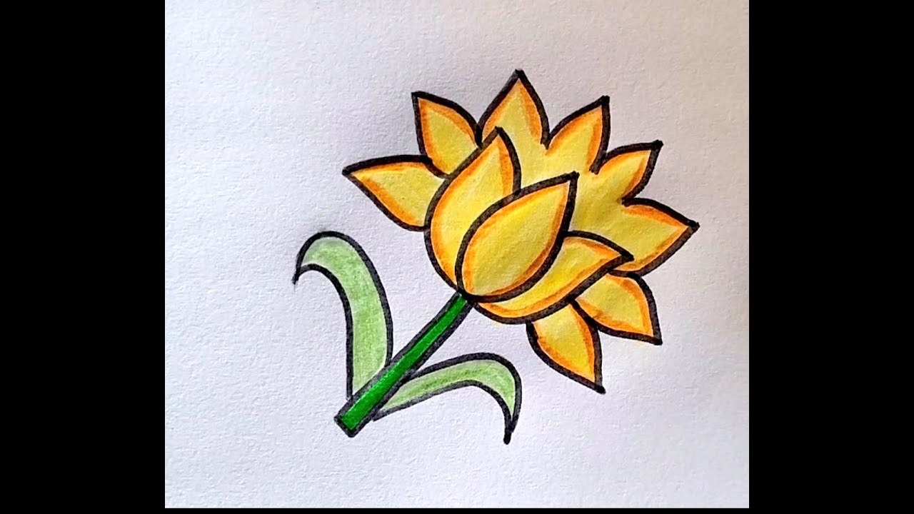 Beautiful flower drawing | how to draw a cute flower drawing - YouTube
