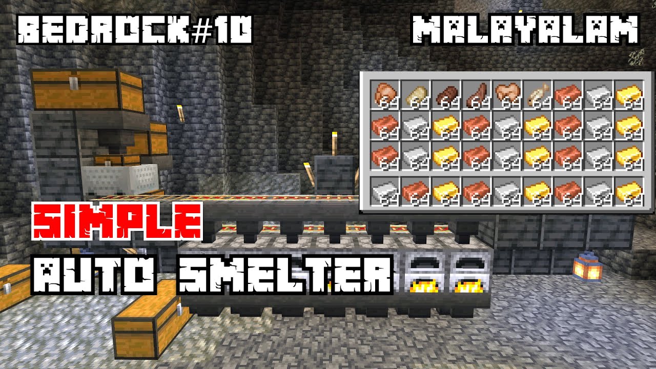 Simple Auto Smelter || Bedrock Guide S01E10 - YouTube