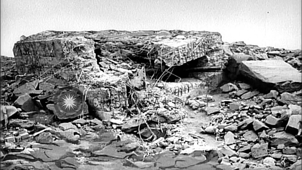 Japanese fortifications destroyed by U.S. naval gunfire on Iwo Jima ...