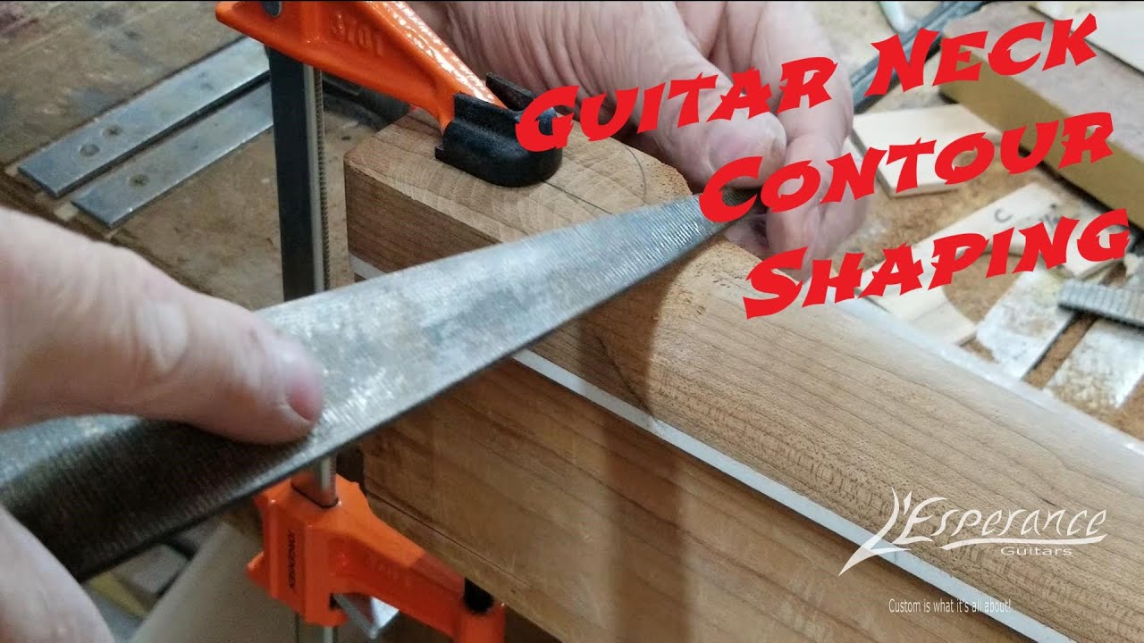 Guitar neck contour shaping - YouTube