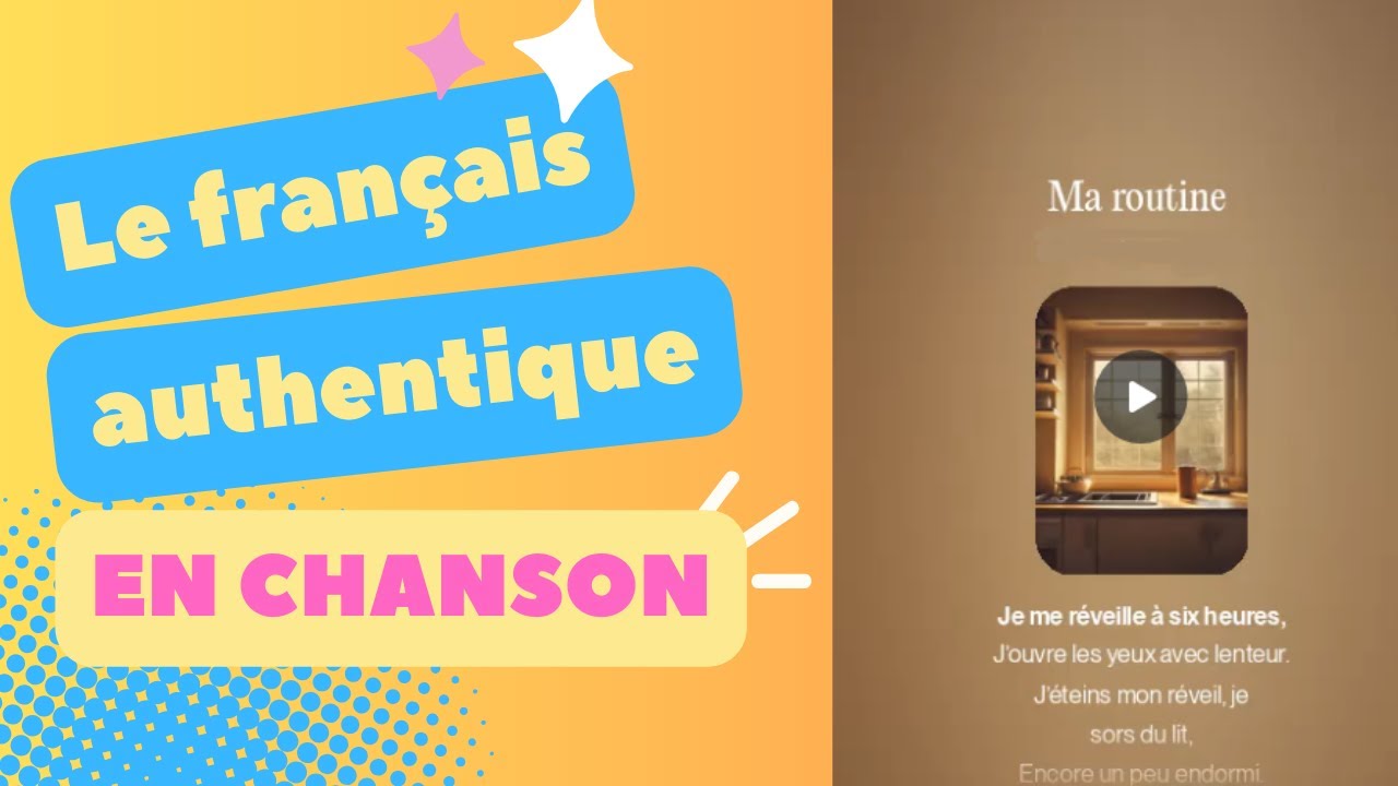 Learn French with songs (A1-A2) - Ma routine - YouTube